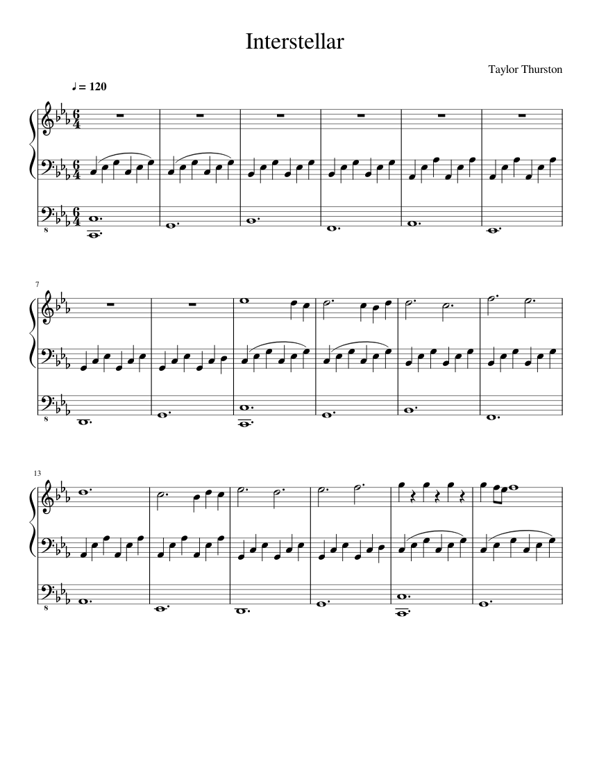 Interstellar Sheet Music for Organ (Solo) | MuseScore.com