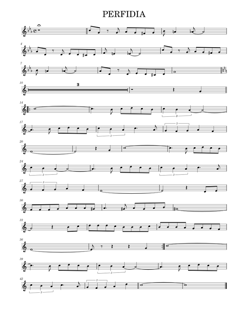 Perfidia Sheet music for Piano (Solo) Easy | Musescore.com