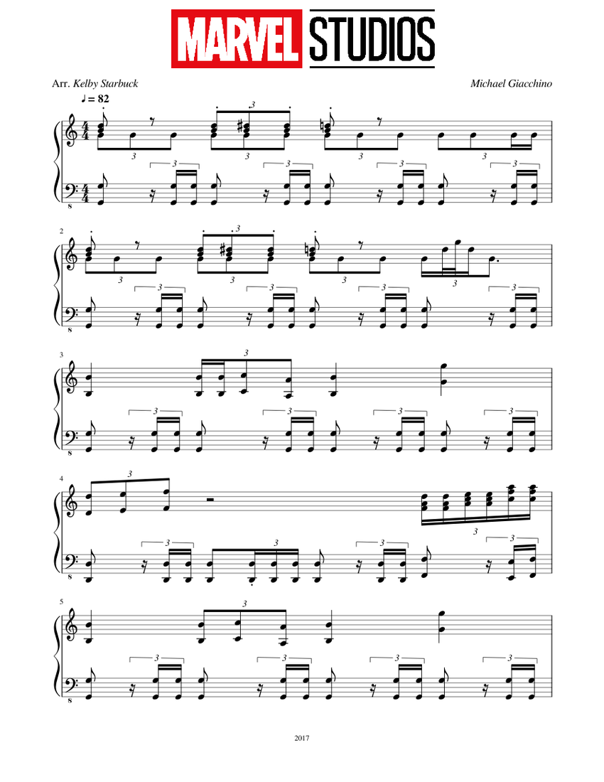 Marvel Studios Theme [2017-2018] | Piano Solo Sheet Music for Piano ...