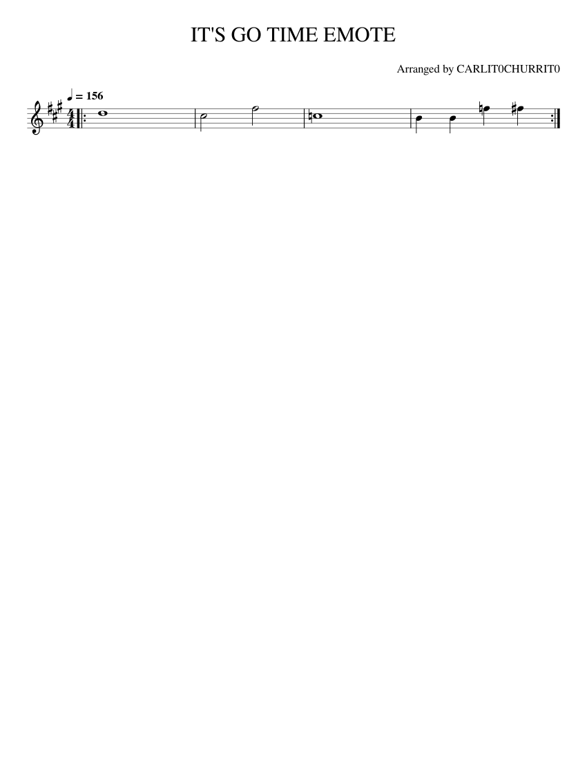 IT'S GO TIME EMOTE by CARLIT0CHURRIT0 Sheet music for Saxophone alto ...