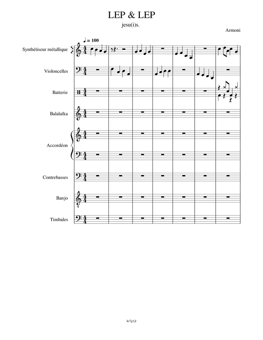 N° 8 Lep&Lep Sheet music for Accordion, Timpani, Drum group, Strings ...