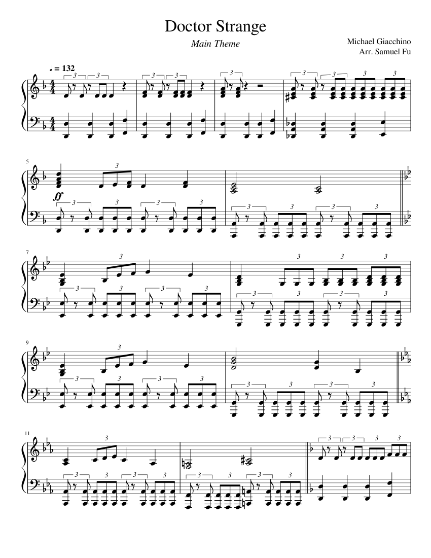 Doctor Strange Sheet Music for Piano (Solo) | MuseScore.com
