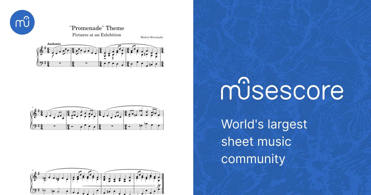 Promenade Theme – MODEST MOUSSORGSKY ''Promenade'' Theme Sheet Music ...