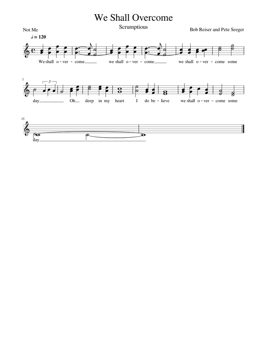 We Shall Overcome Sheet music for Piano (Solo) | Musescore.com