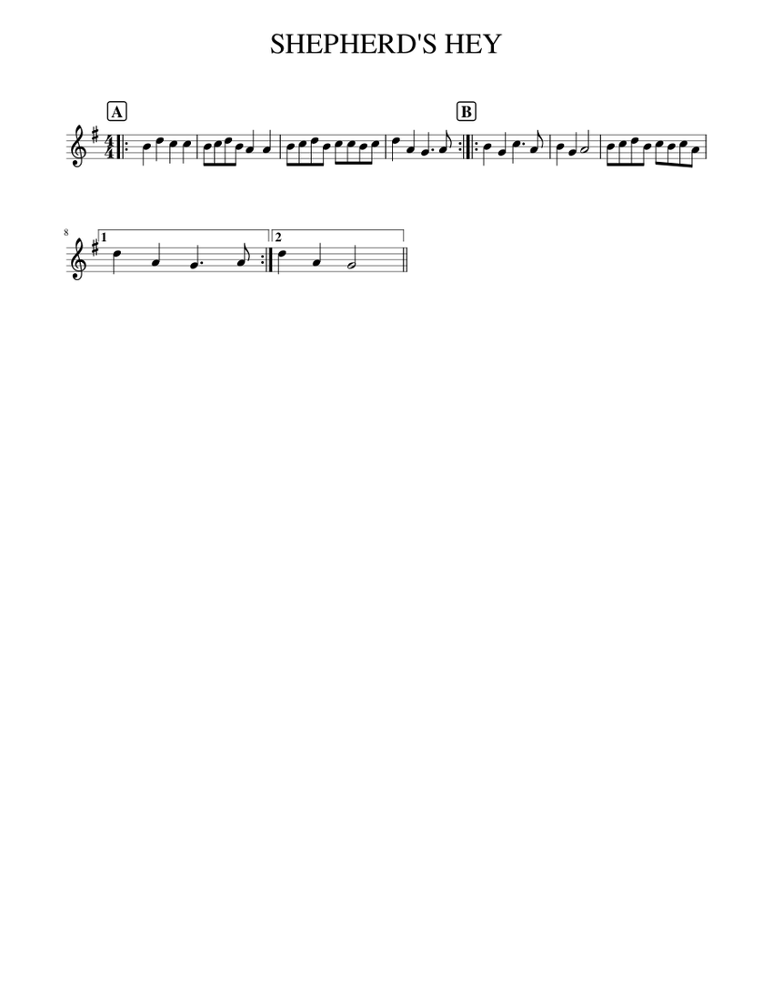 SHEPHERD'S HEY Sheet music for Piano (Solo) Easy | Musescore.com