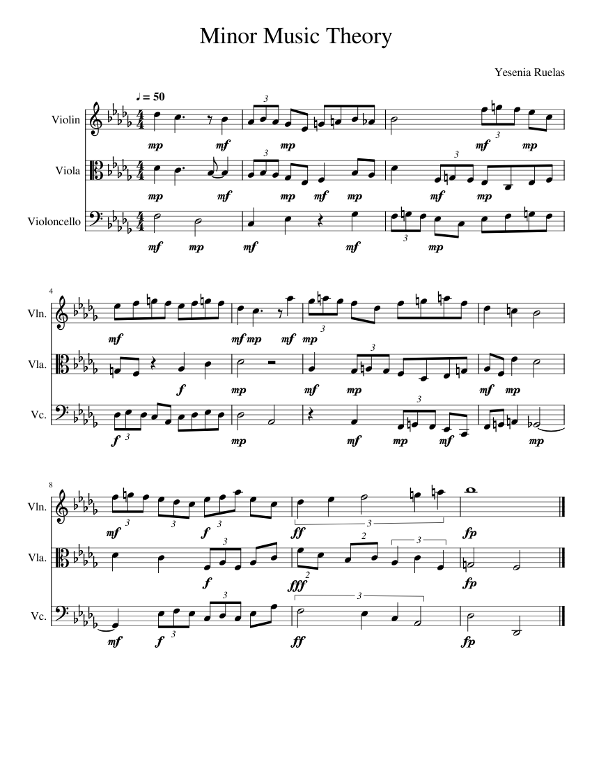 Minor_Music_Theory Sheet music for Violin, Viola, Cello (String Trio ...