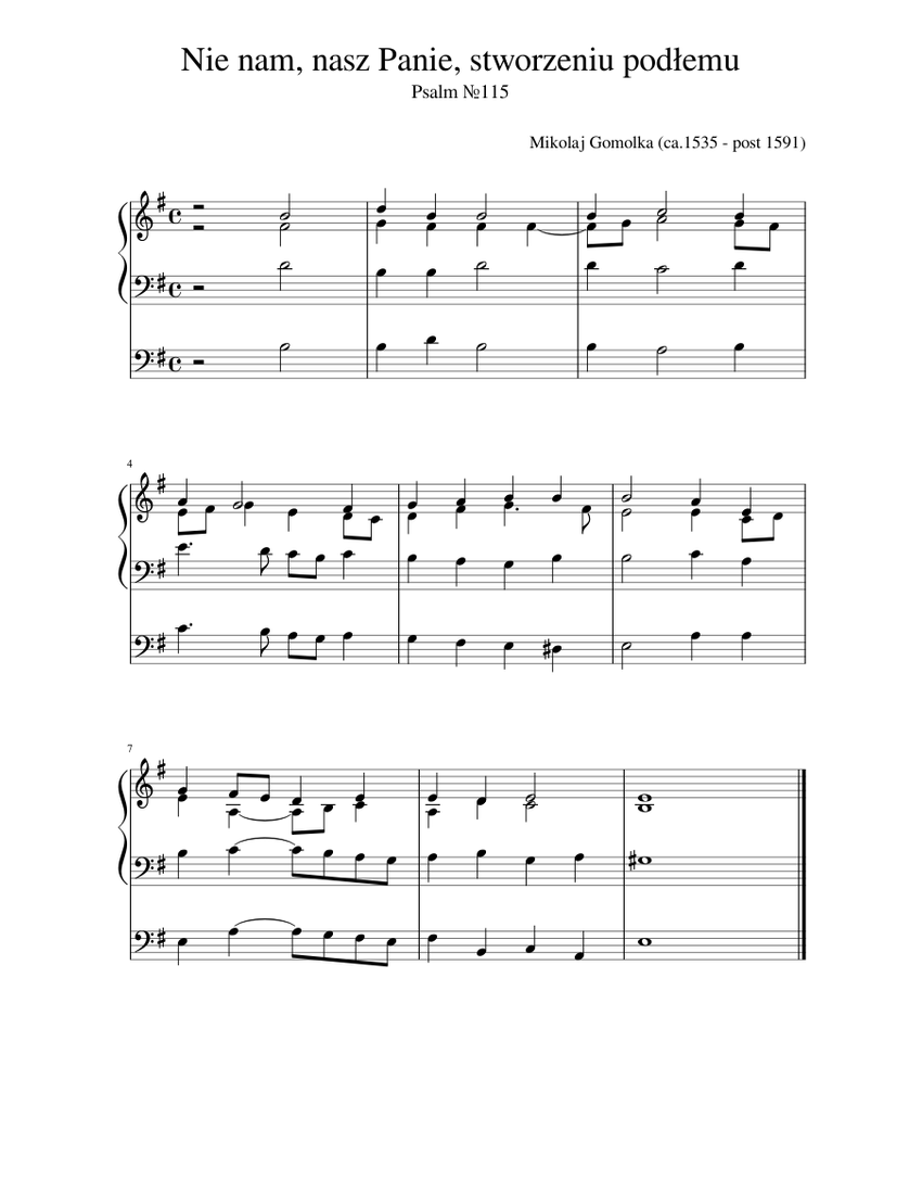 Psalm 115 Nie Nam Nasz Panie Stworzeniu Pod emu Mikolaj Gomolka ca psalm-115-nie-nam-nasz-panie-stworzeniu-pod-emu-mikolaj-gomolka-ca