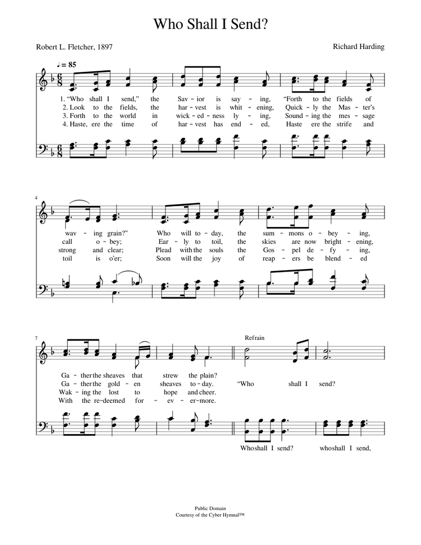 Who shall i send? - Richard Harding Sheet music for Piano (Piano Duo ...