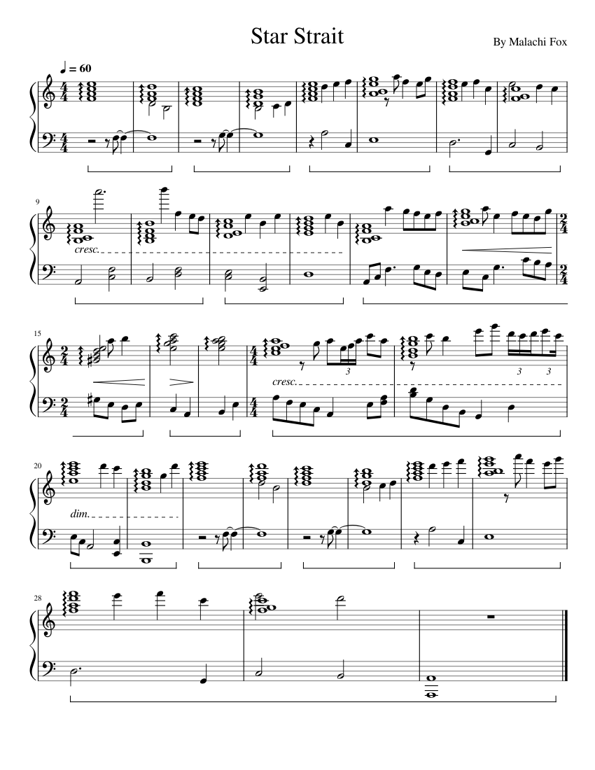 Star Strait Sheet music for Piano (Solo) Easy | Musescore.com