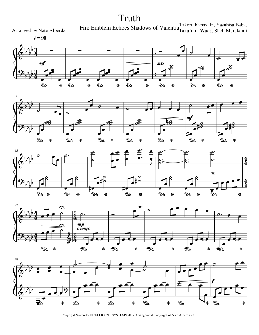 Truth Sheet Music for Piano (Solo) easy | MuseScore.com