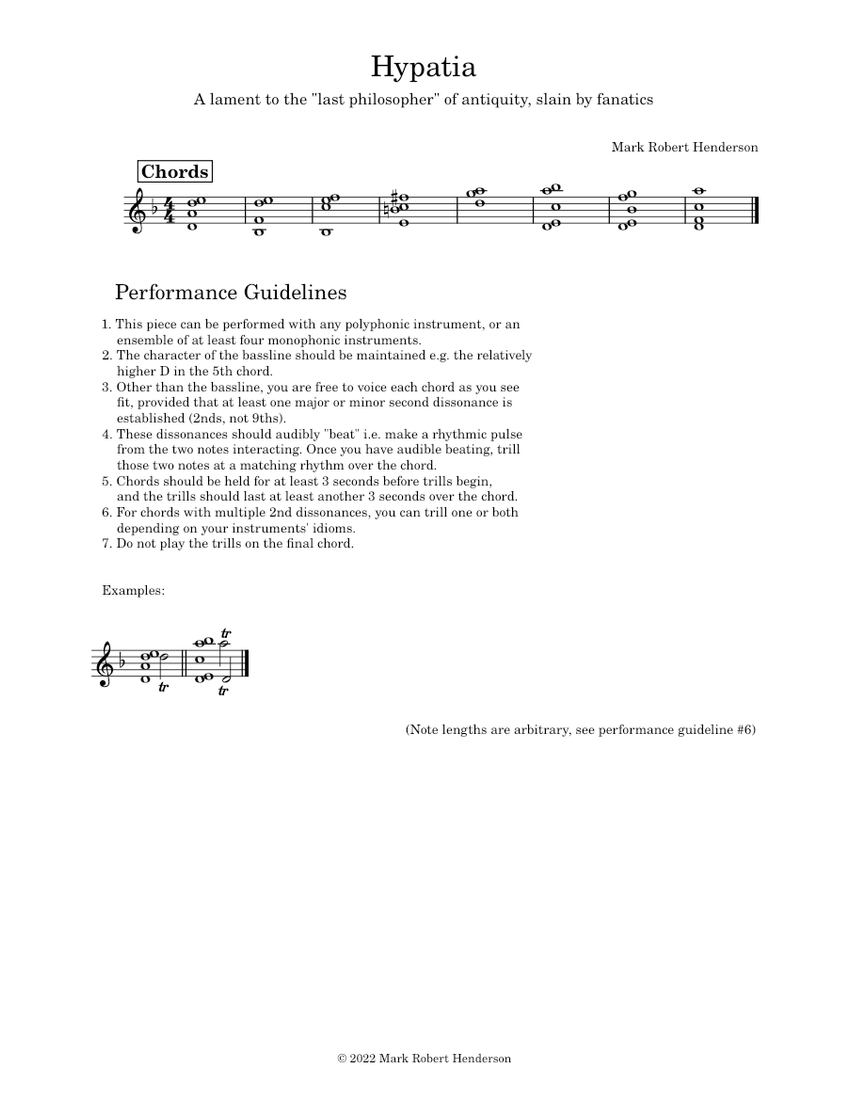 Hypatia Sheet music for Piano (Mixed Ensemble) Easy | Musescore.com