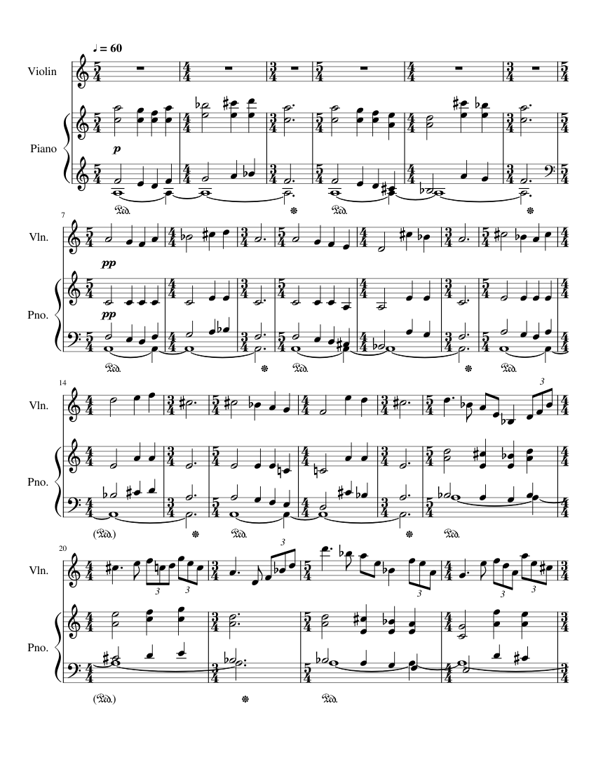 Thoughts Sheet music for Piano, Violin (Mixed Duet) | Musescore.com
