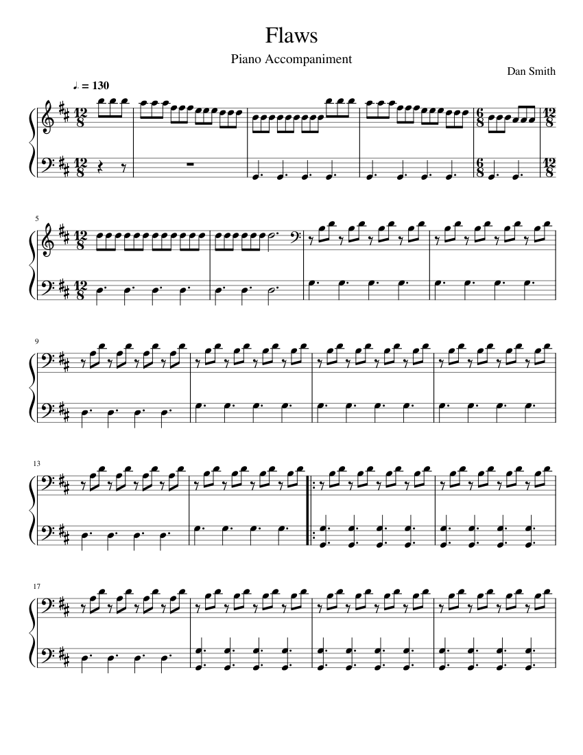 Flaws - Bastille Sheet Music for Piano (Solo) | MuseScore.com