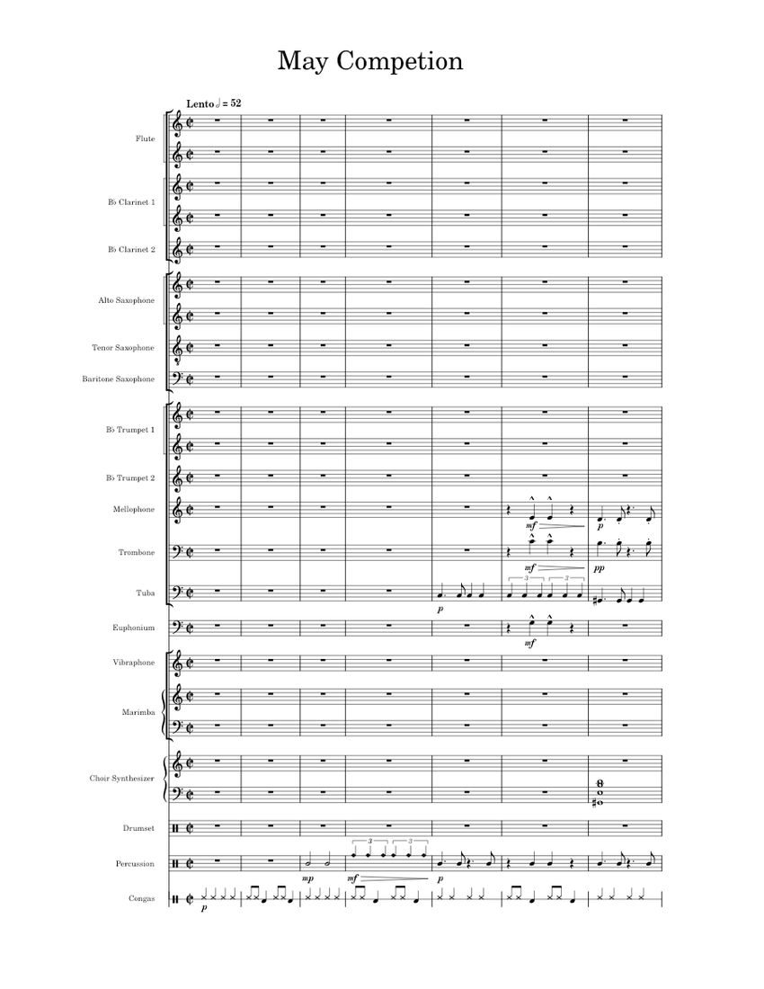 Brooding in Tens Sheet music for Trombone, Euphonium, Tuba, Mellophone ...