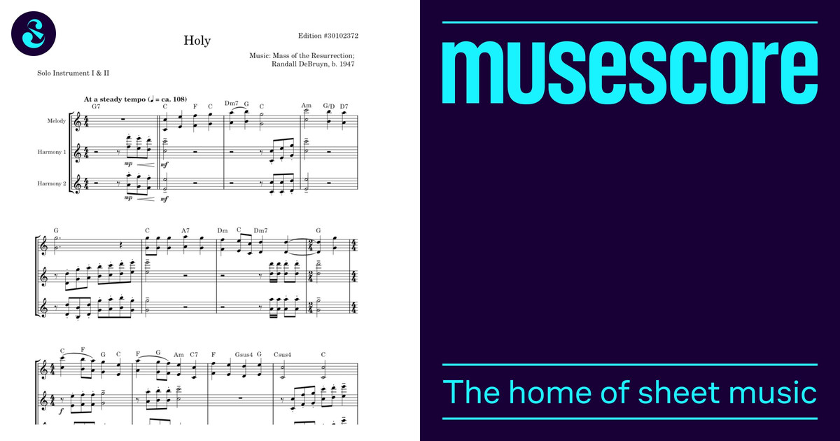 Holy - Randall DeBruyn Sheet music for Piano (Mixed Trio) | Musescore.com
