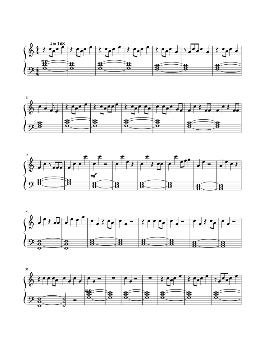 Thunder Sheet music for Piano (Solo) | Musescore.com