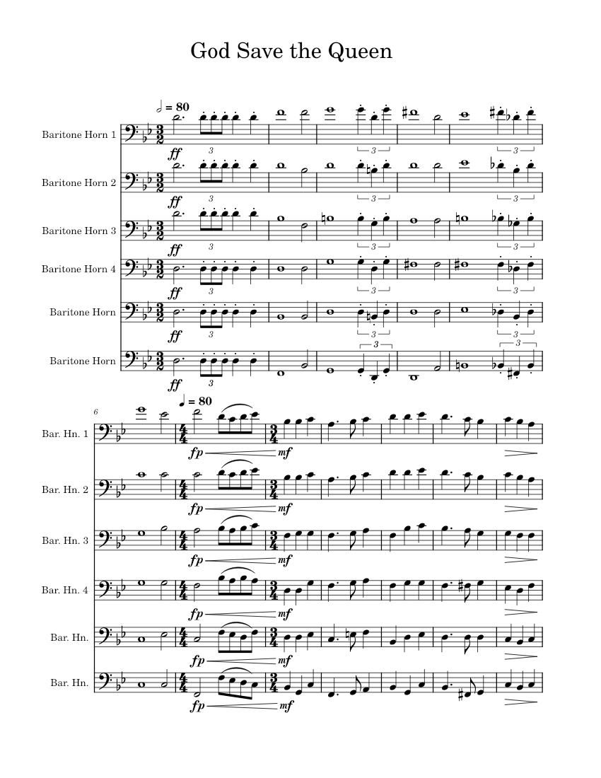 God Save the Queen – Misc Traditional Sheet music for Baritone horn ...