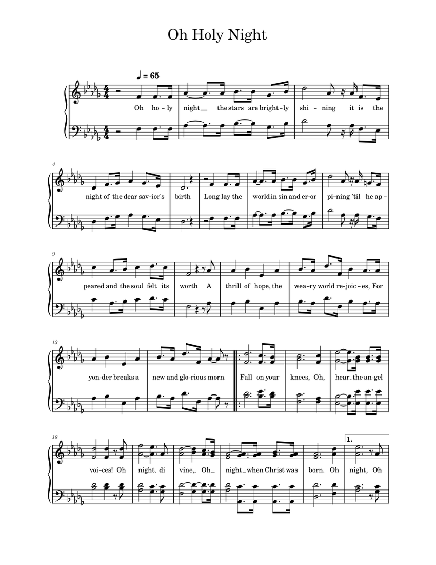 Oh_Holy_Night Sheet music for Piano (Solo) Easy | Musescore.com