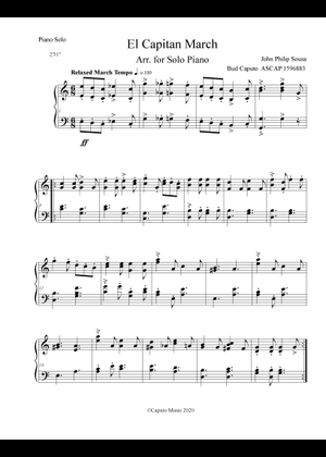 El Capitan - John Philip Sousa Sheet Music for Piano (Solo) easy ...