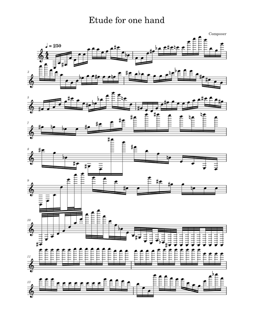 Etude for one hand Sheet music for Piano (Solo) Easy | Musescore.com