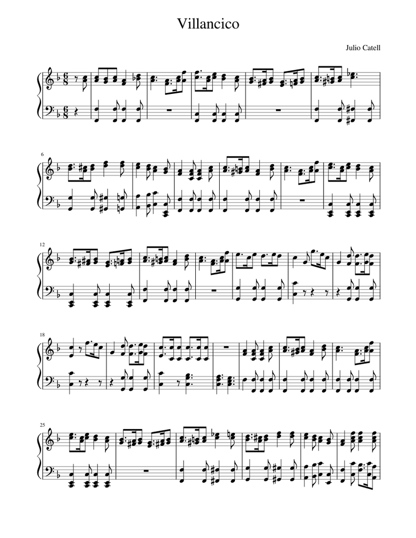 Villancico Sheet music for Piano (Solo) Easy | Musescore.com