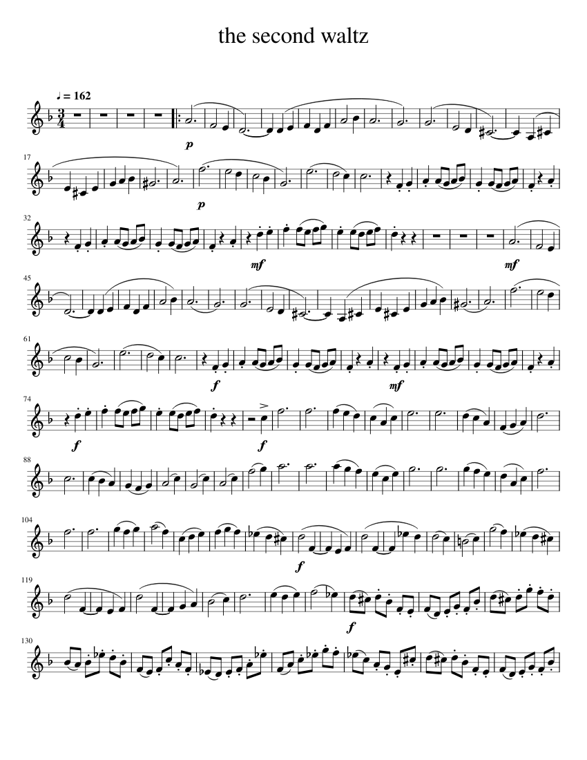 the_second_waltz Sheet Music for Trumpet in b-flat (Solo) | MuseScore.com