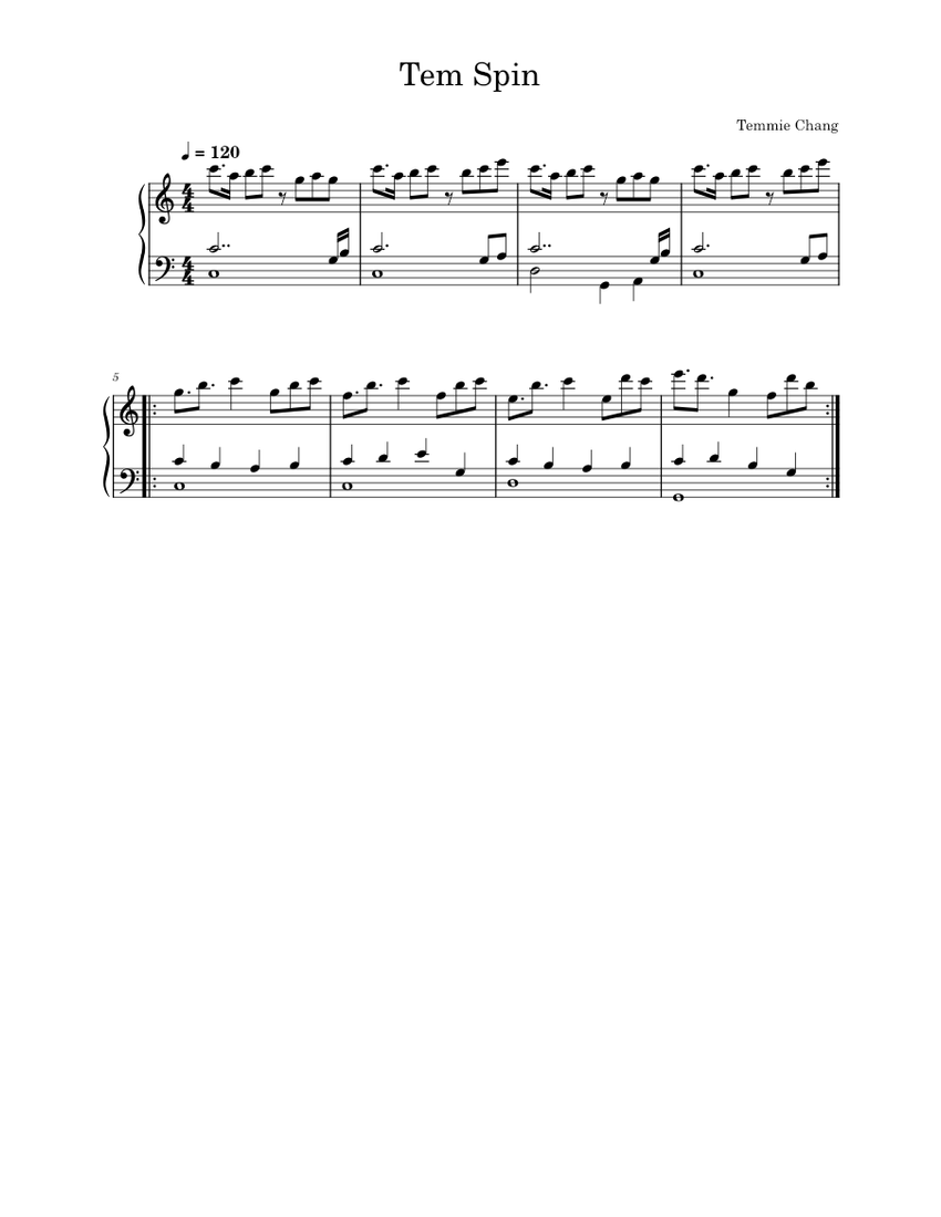 Tem Spin Sheet music for Piano (Solo) Easy | Musescore.com