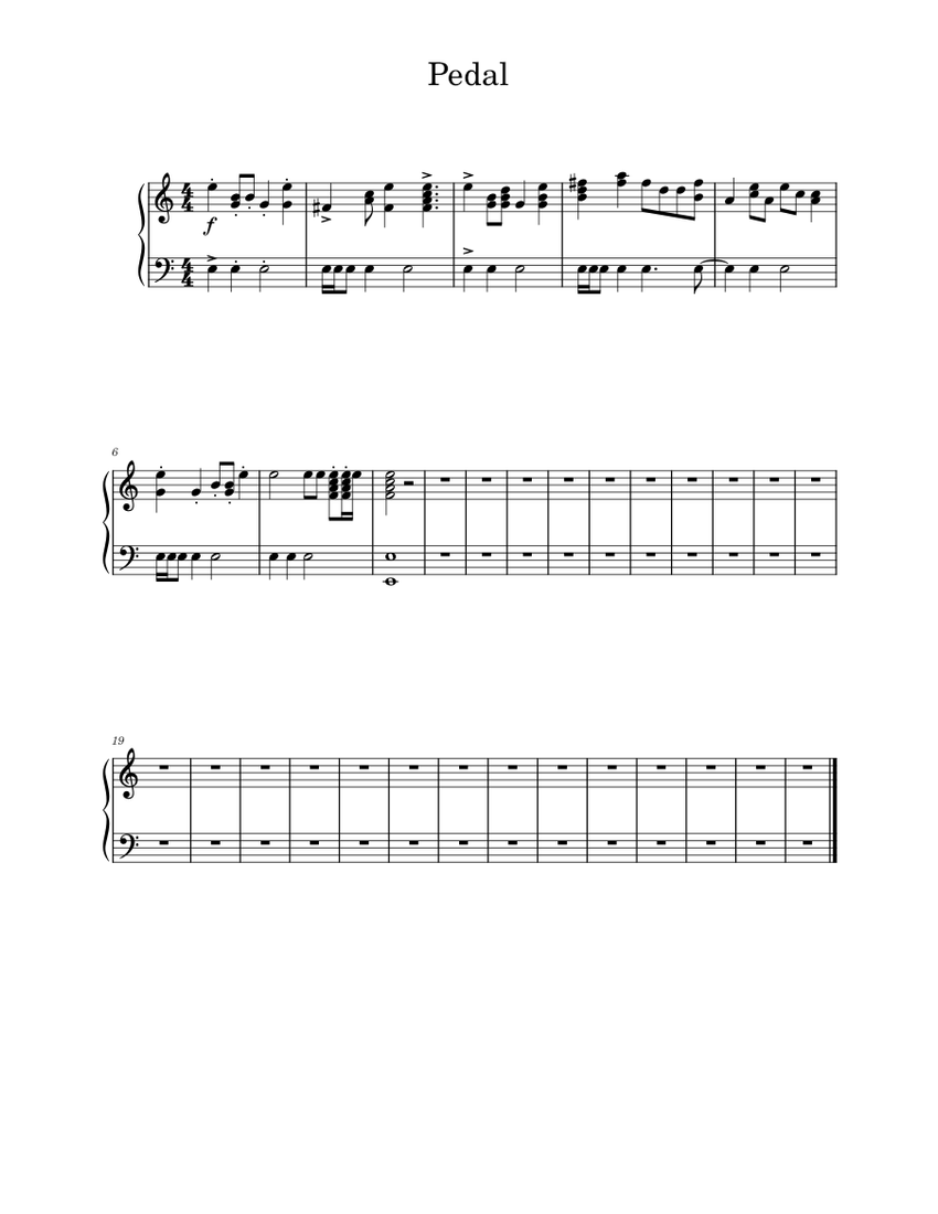 Pedal hwk Sheet music for Piano (Solo) Easy | Musescore.com