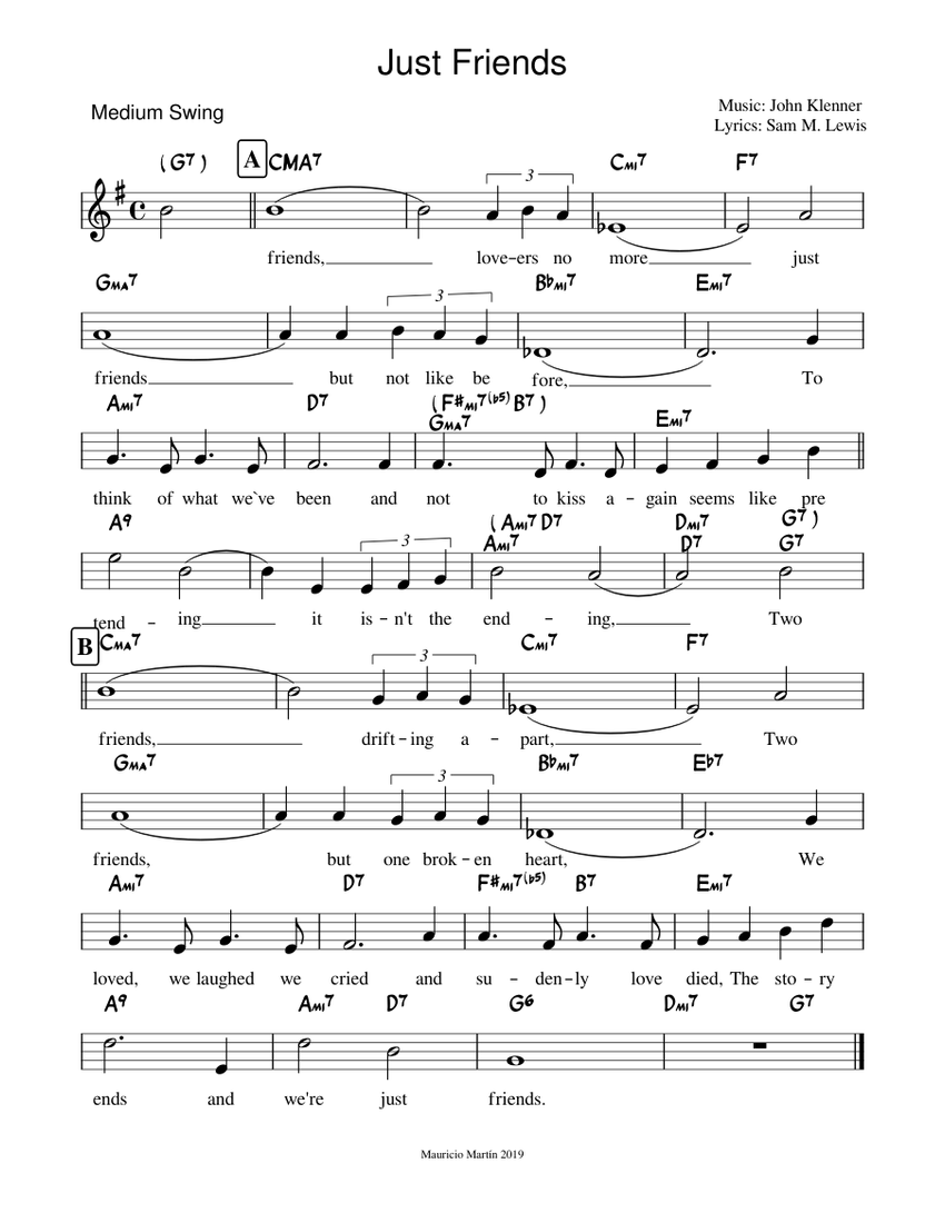 Just Friends Sheet music for Guitar (Solo) | Musescore.com