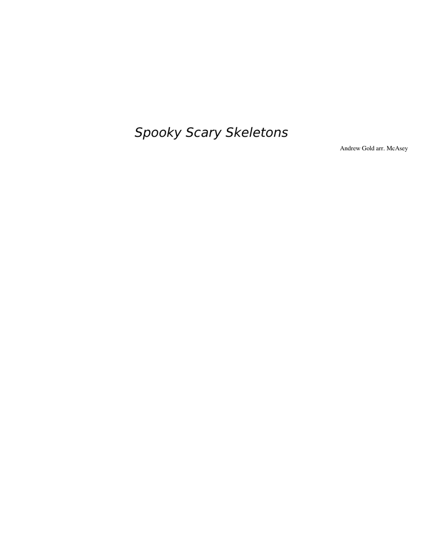 Spooky Scary Skeletons Sheet music for Trombone, Euphonium, Tuba, Flute ...
