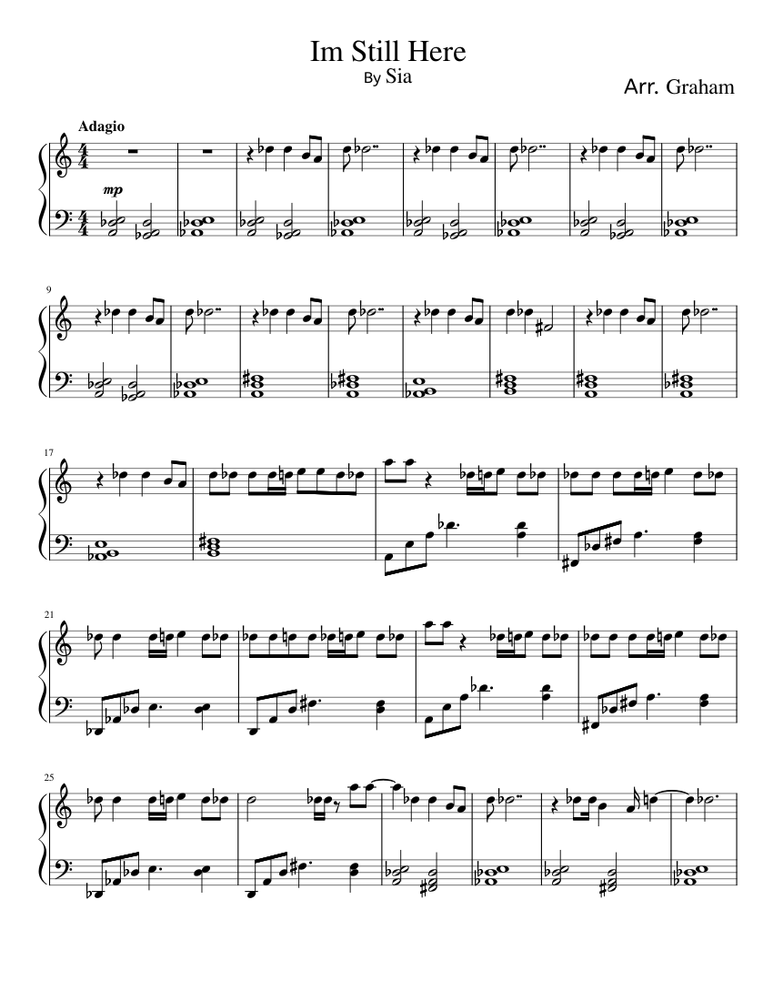 Im_still_here_ Sheet music for Piano (Solo) | Musescore.com