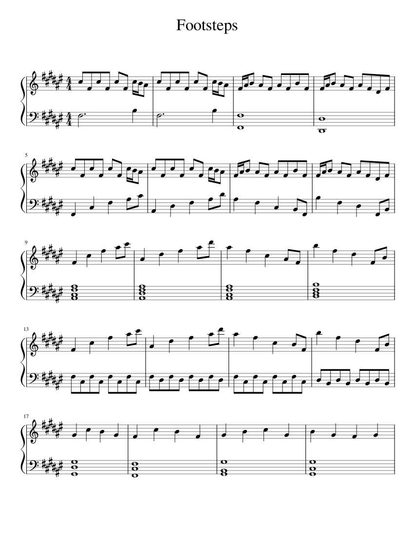 Footsteps Sheet music for Piano (Solo) Easy | Musescore.com