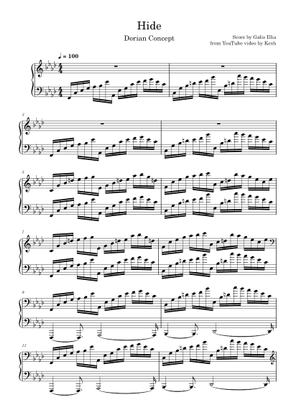 Play Official version of Hide Sheet Music by Dorian Concept for Piano ...