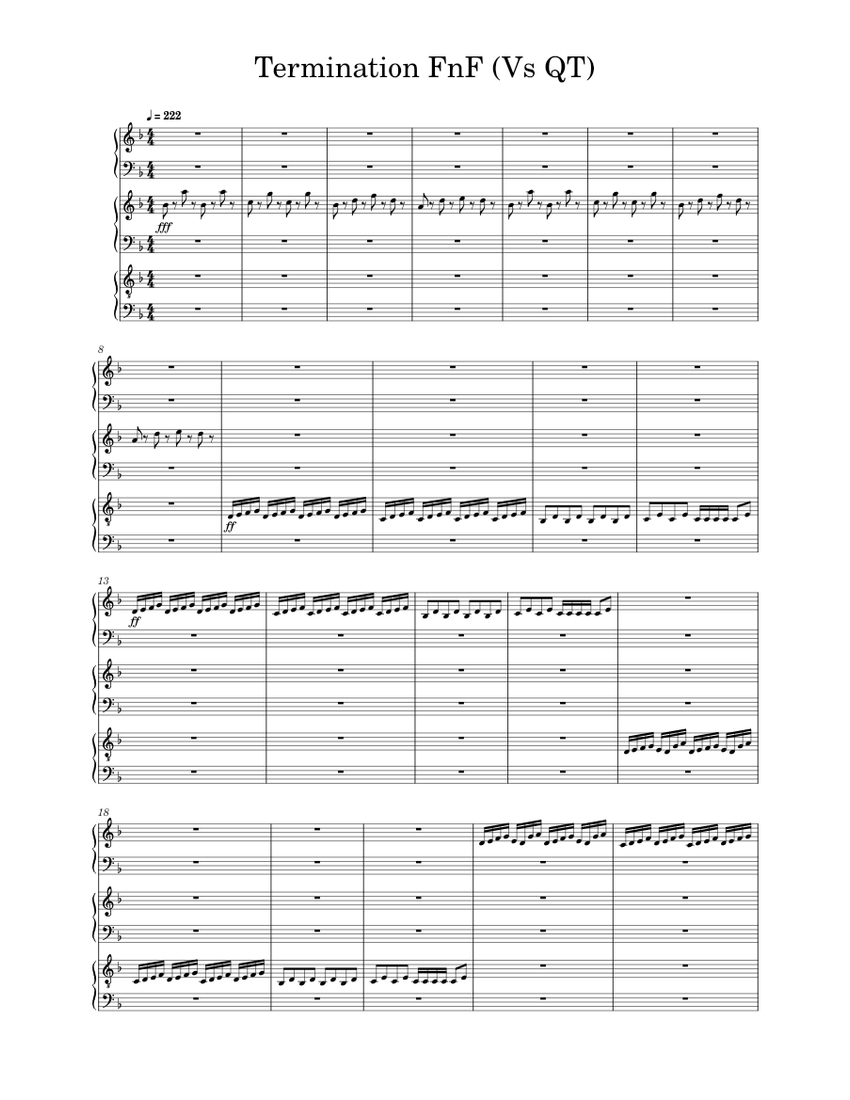 Termination – Hazardous24 Termination – FnF (Vs QT) Sheet Music for ...