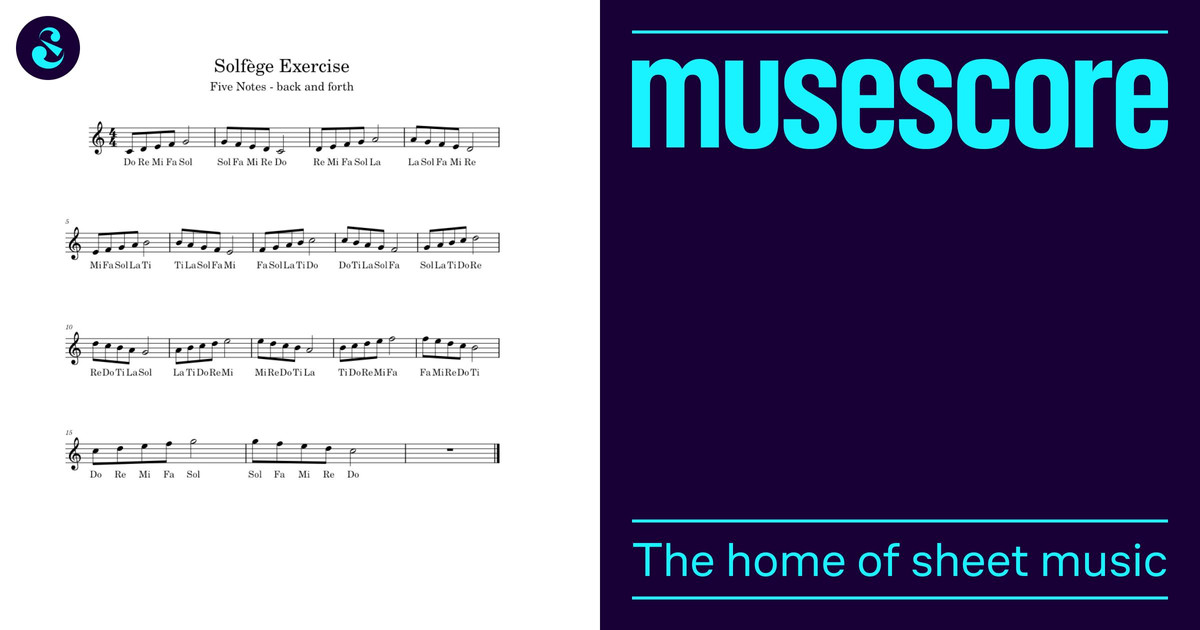 Solfege Exercise - Five notes - back and forth – studio38jm Sheet music ...