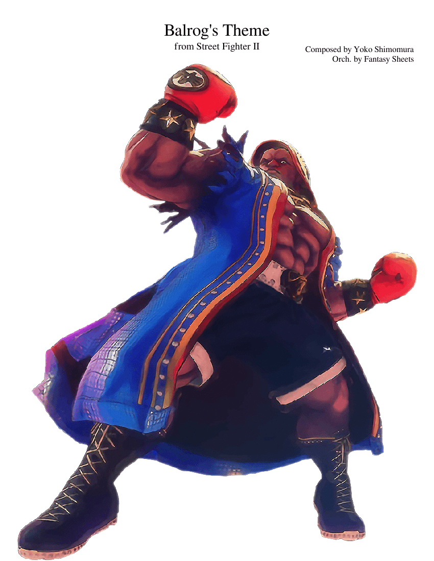 Street Fighter II - Balrog's Theme Sheet music for Piano, Cornet ...