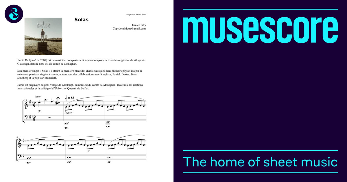 Solas – Jamie Duffy Sheet Music for Piano (Solo) | MuseScore.com