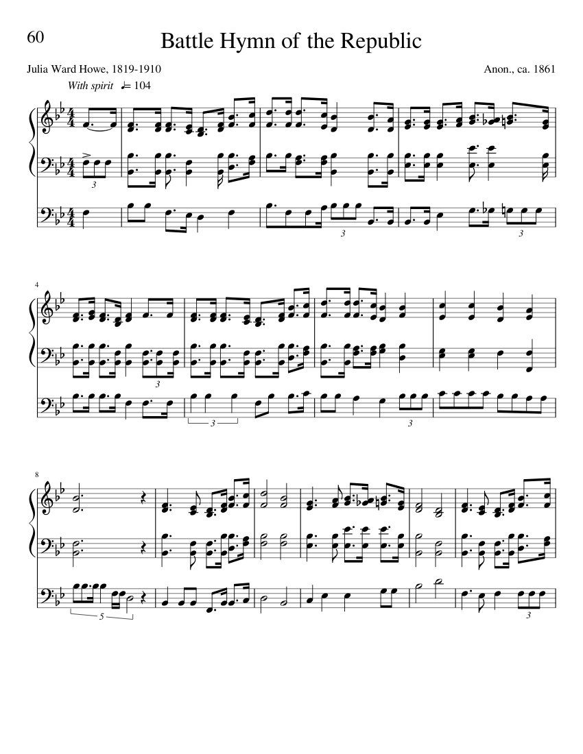 Battle Hymn of the Republic Sheet Music for Organ (Solo) | MuseScore.com