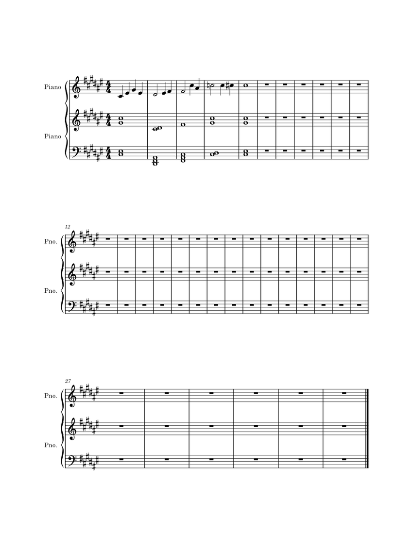Short Melody In F# Major Sheet music for Piano (Piano Duo) | Musescore.com