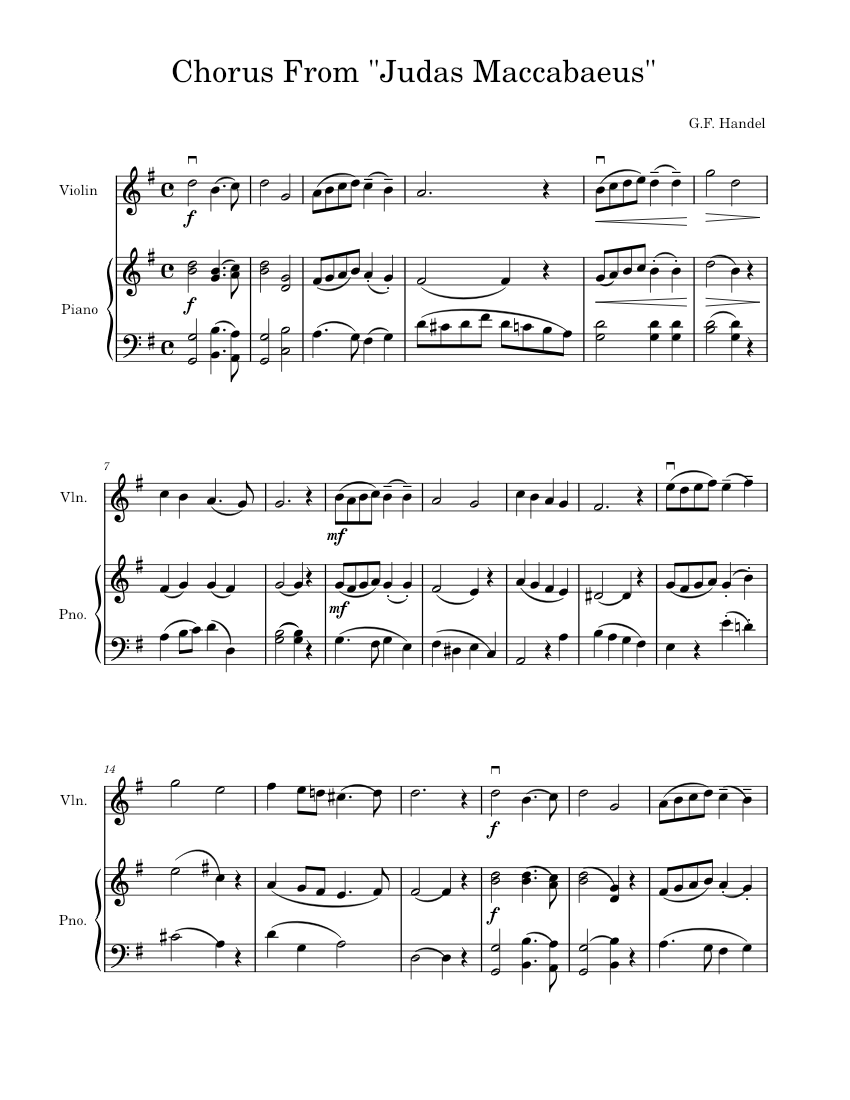Judas Maccabaeus, HWV 63 – Georg Friedrich Händel Chorus From Judas ...