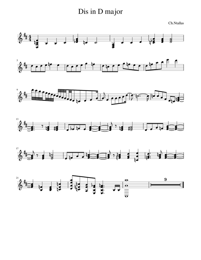 Dis in D major Sheet music for Piano (Solo) Easy | Musescore.com