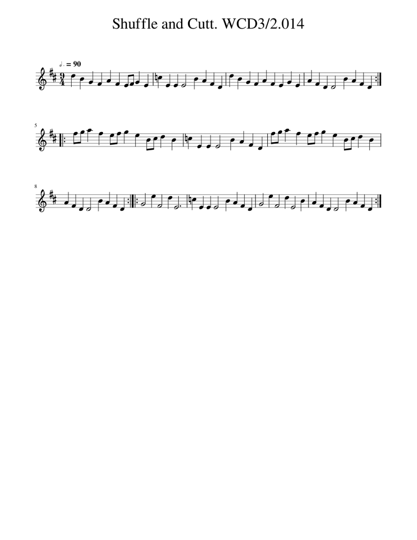 Shuffle and Cutt. WCD3/2.014 Sheet music for Piano (Solo) Easy ...