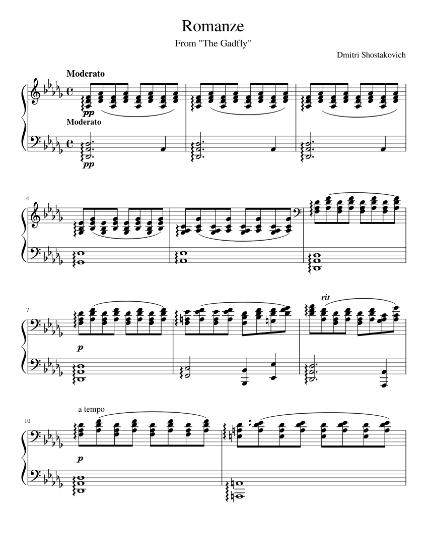 Gadfly Suite, op. 97a: VIII. Romance – Dmitri Shostakovich Romanze from ...