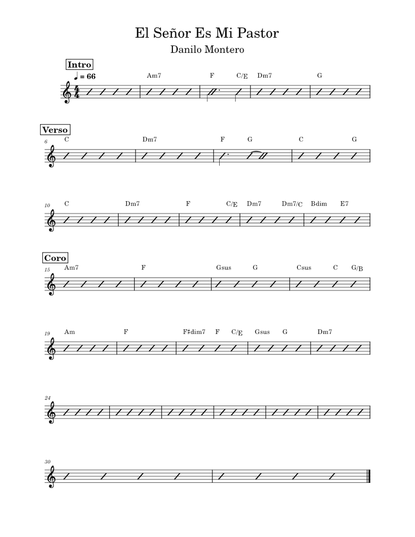 El señor es mi pastor – Danilo Montero Sheet Music with Chords for ...
