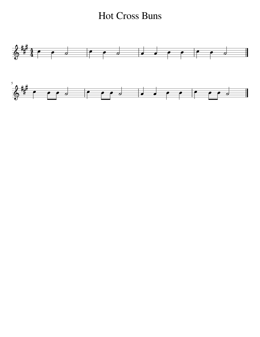 Hot Cross Buns Sheet Music for Violin (Solo) | MuseScore.com