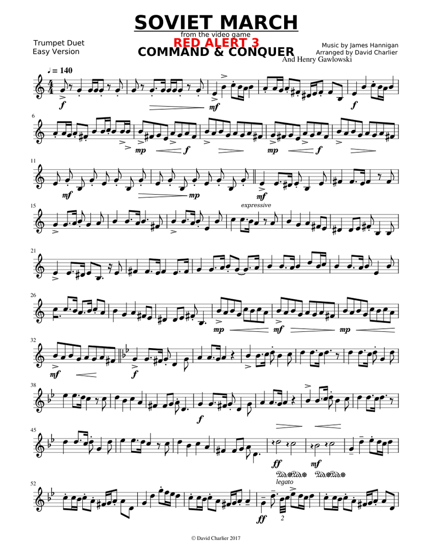 Soviet March Solo Sheet Music for Trumpet in b-flat (Solo) | MuseScore.com