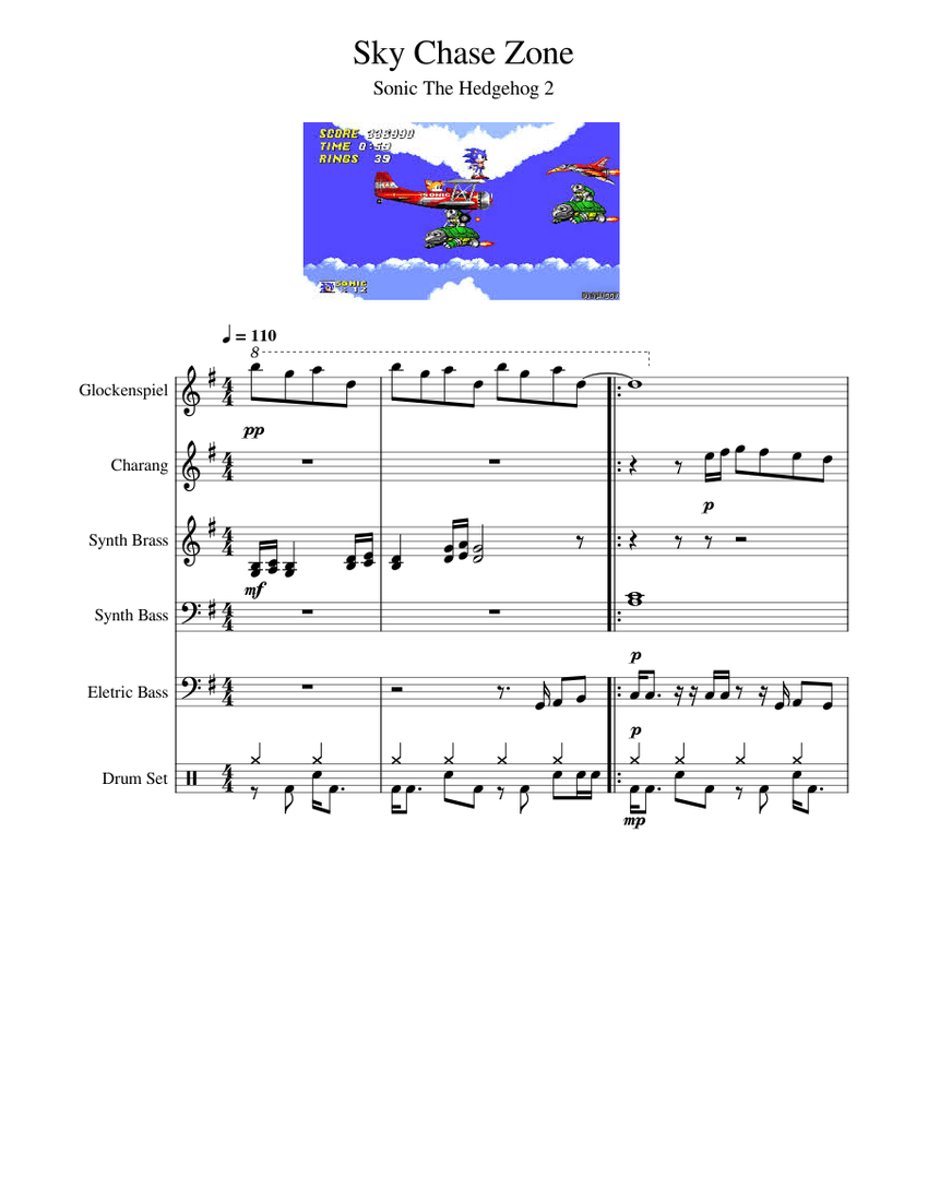 Sky Chase Zone - Sonic 2 - piano tutorial