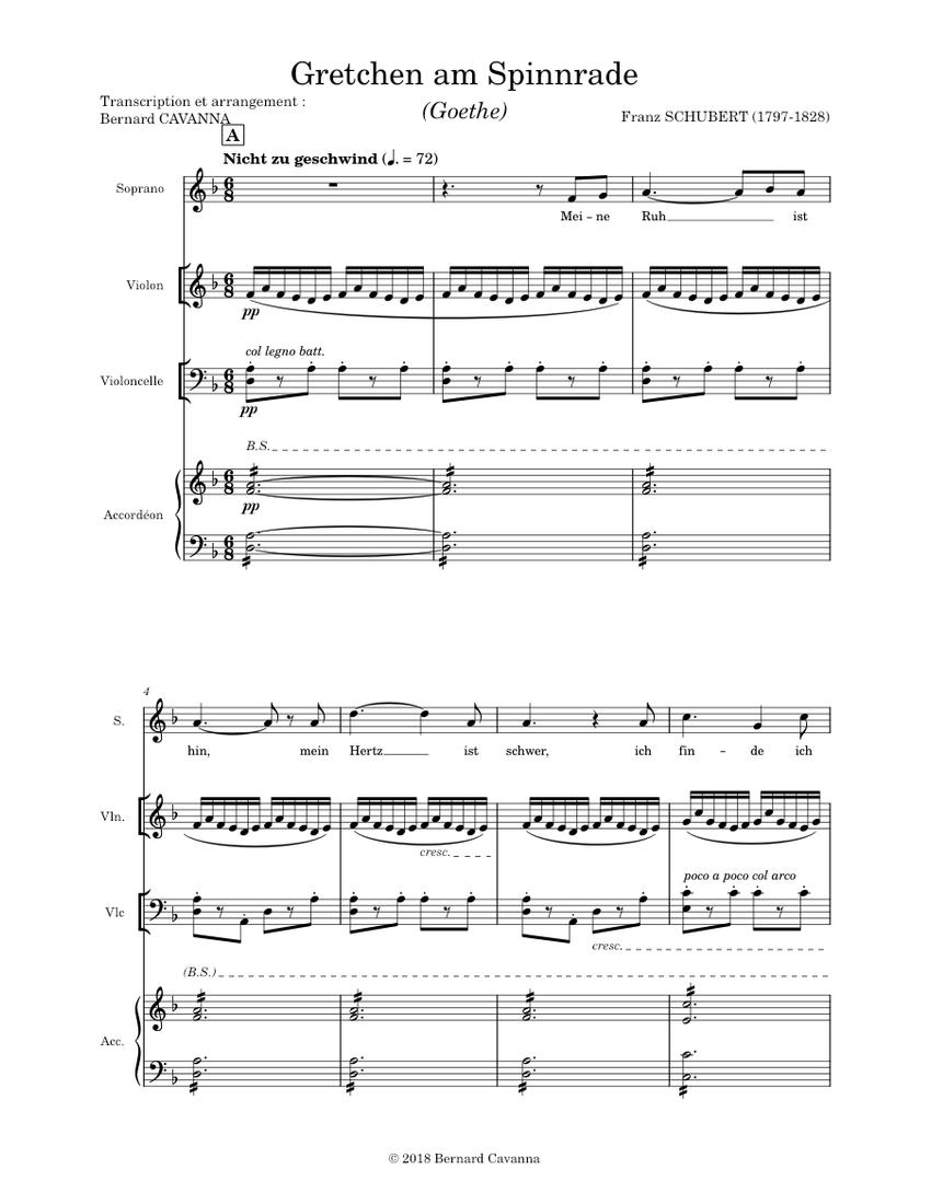 Gretchen am Spinnrade, D.118 – Franz Schubert Sheet Music for Soprano ...