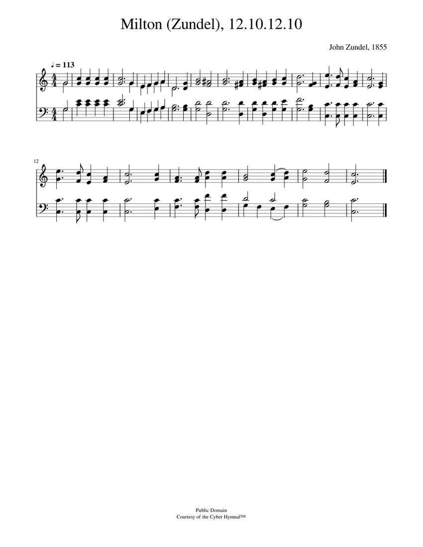 No war nor battle’s sound - John Zundel Sheet music for Piano (Piano ...
