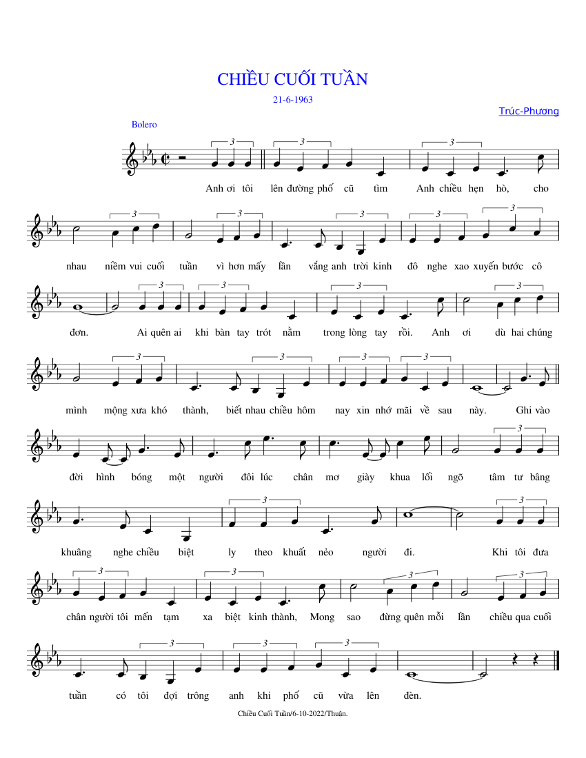 CHIỀU_CUỐI_TUẦN Sheet music for Piano (Solo) | Musescore.com